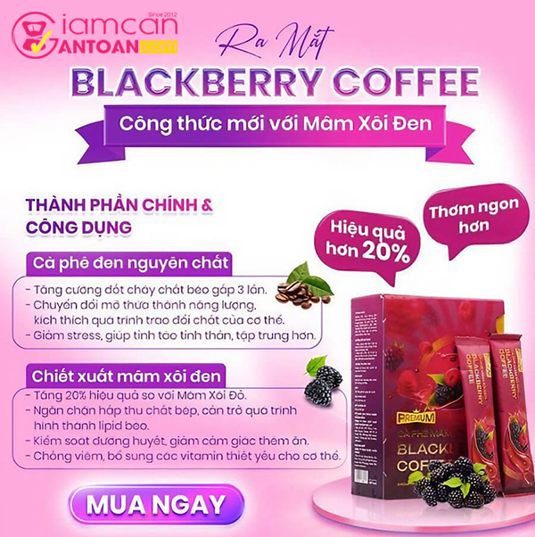 Cà Phê Mâm Xôi Đen Hỗ Trợ Giảm Cân Premium Blackberry Coffee
